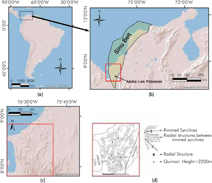 Download Sinú Belt In Relation To Abibe Las Palomas Area - Map - Full ...