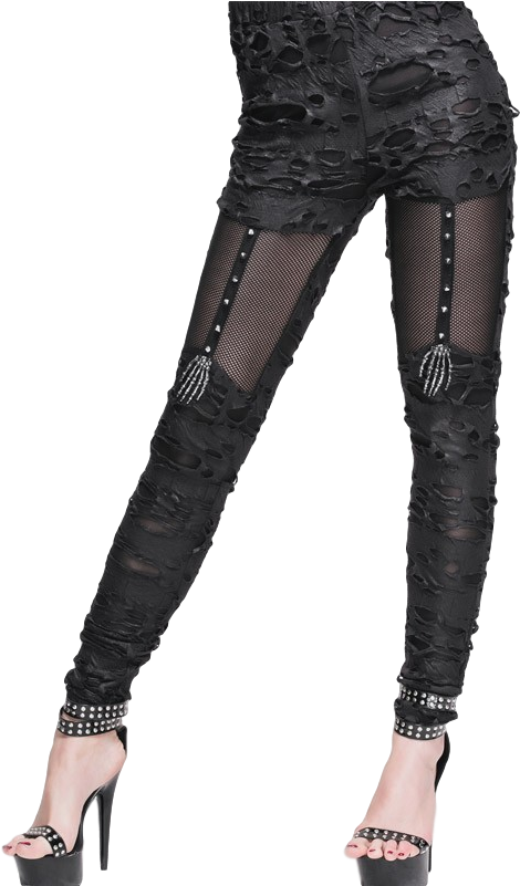 Download Ripped Fishnet Womens Legging - Trousers - Full Size PNG Image ...