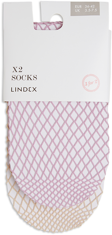 Download 2-pack Fishnet Socks Lilac - Sock - Full Size PNG Image - PNGkit