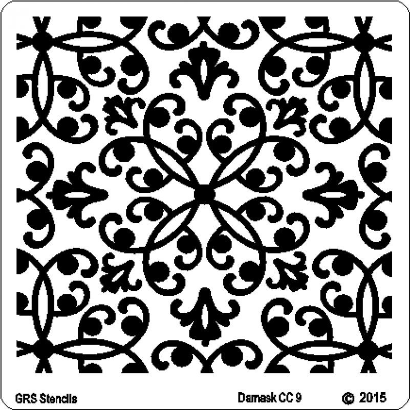 Download M1n4b6 Brand New Gourmet Rubber Stamps Stencil 6"x6"-damask ...