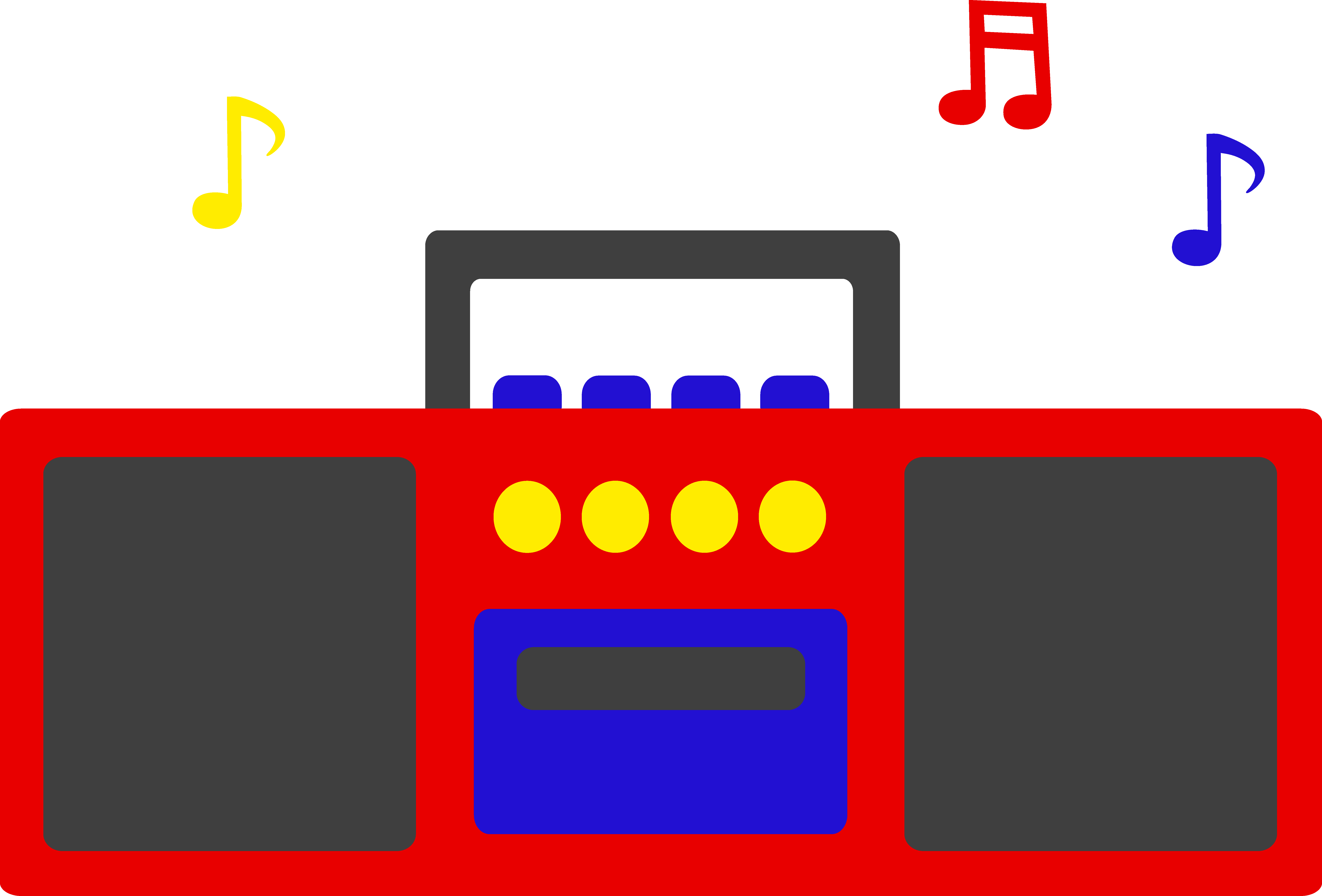 Download Simple Radio With Musical Notes - Cartoon Radio Playing Music ...