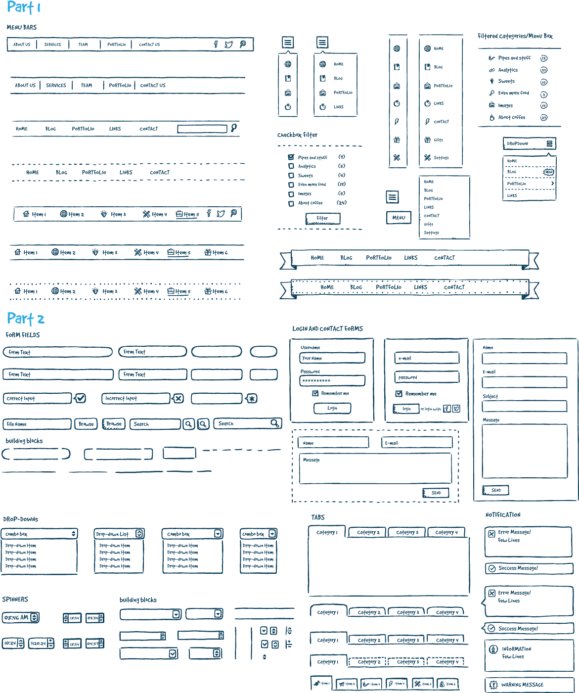 Download Jolly Ui Hand-drawn Ui Kit Preview - Hand Drawn Ui Elements ...