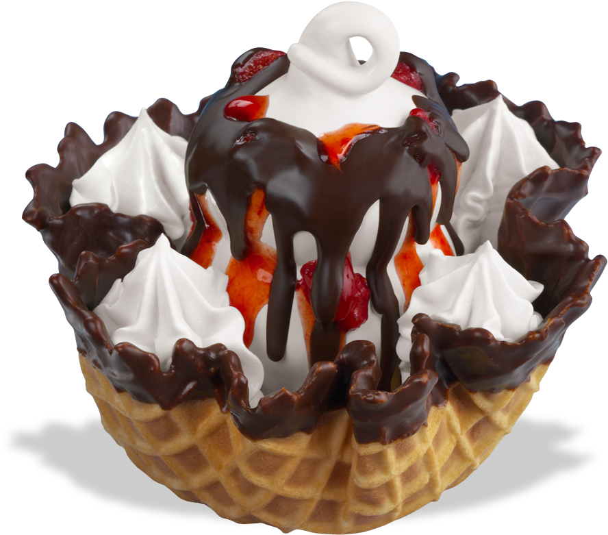 Download Waffle Bowl Sundae - Dairy Queen Sundaes - Full Size PNG Image ...