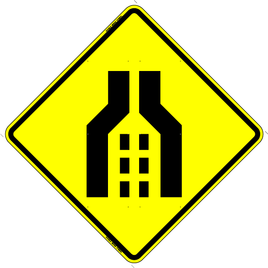 Download Double Merge Symbol P Double Merge Symbol Y - Right Lane Ends ...