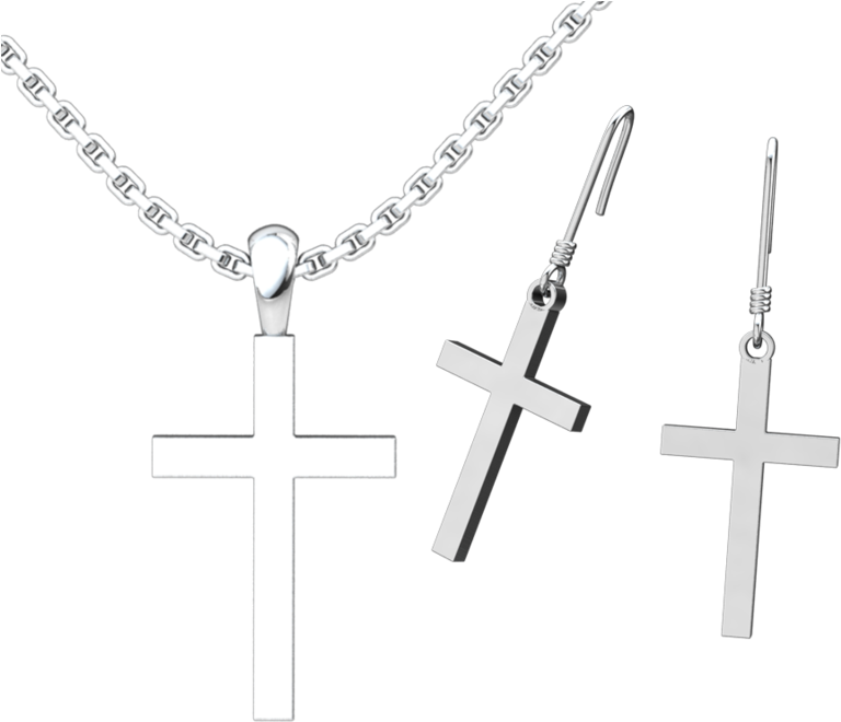 Download Simple Cross Set - Flourish Cross Earrings - Full Size PNG ...