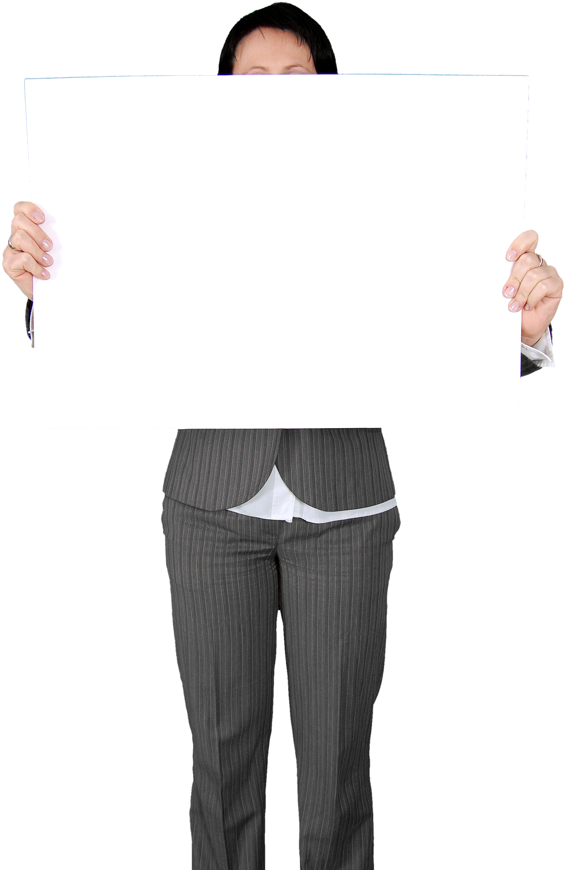 Download Business Woman Holding Blank White Board Png Image - Man ...