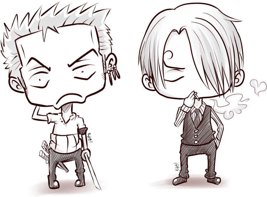 Download Chibi Zoro And Sanji By Mugi - Zoro And Sanji Chibi - Full ...