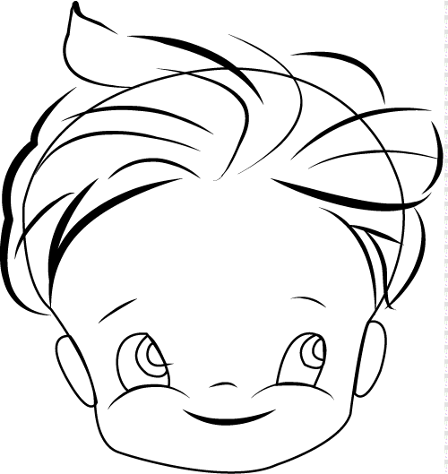 Download Smiling Baby Face Illustration - Line Art - Full Size PNG ...