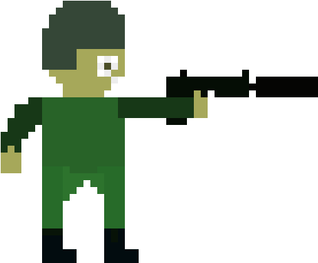 Download Guy With A Gun - Pixel Character With Glasses - Full Size PNG ...