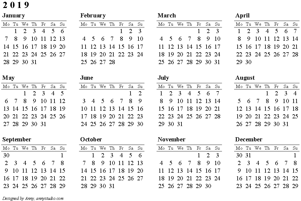 Download 2019 Calendar Png Clipart - Printable 2019 Calendar Australia ...