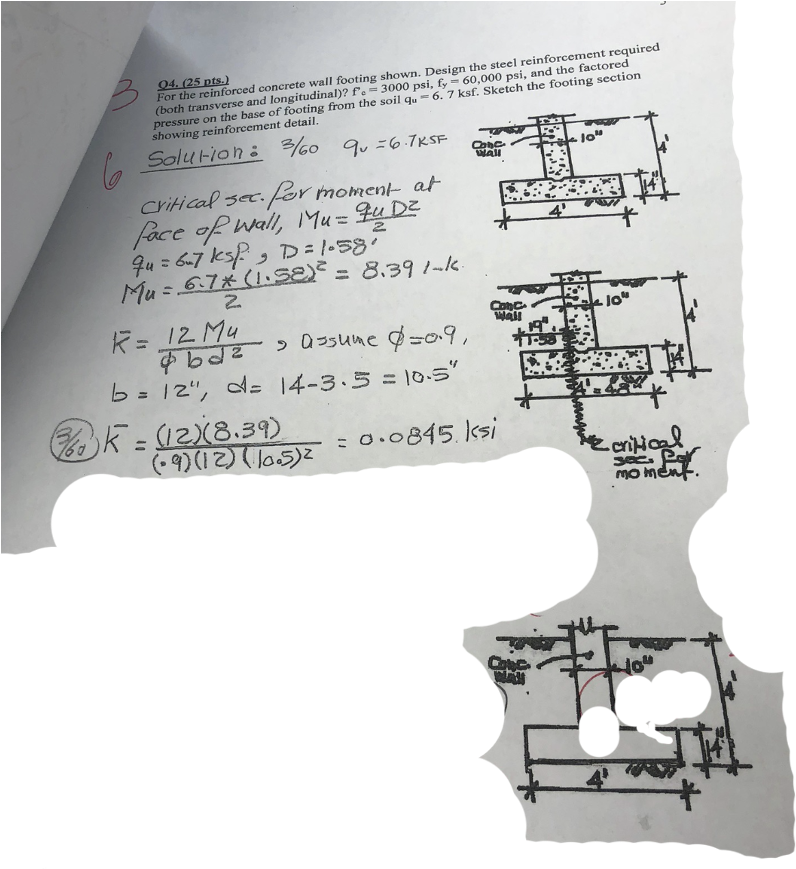 Download For The Reinforced Concrete Wall Footing Shown - Reinforced ...