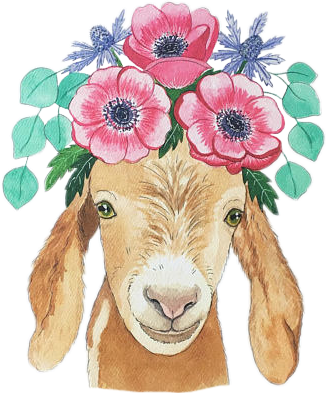 Download Cute Animals Goat Art Floral Flowers Flowercrown - Watercolor ...