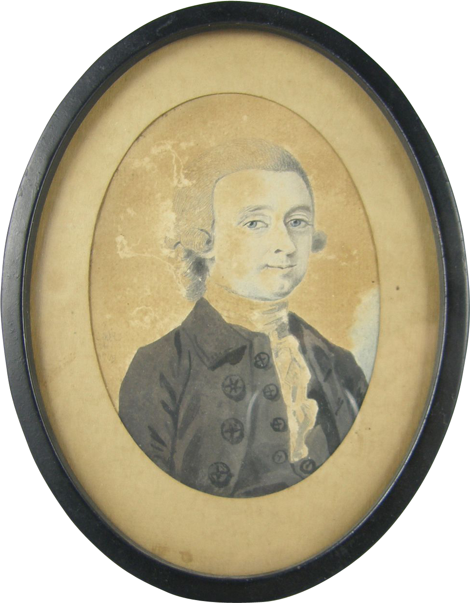 Download Mid 1700's Folk Art Miniature Watercolor Painting On - Wall ...