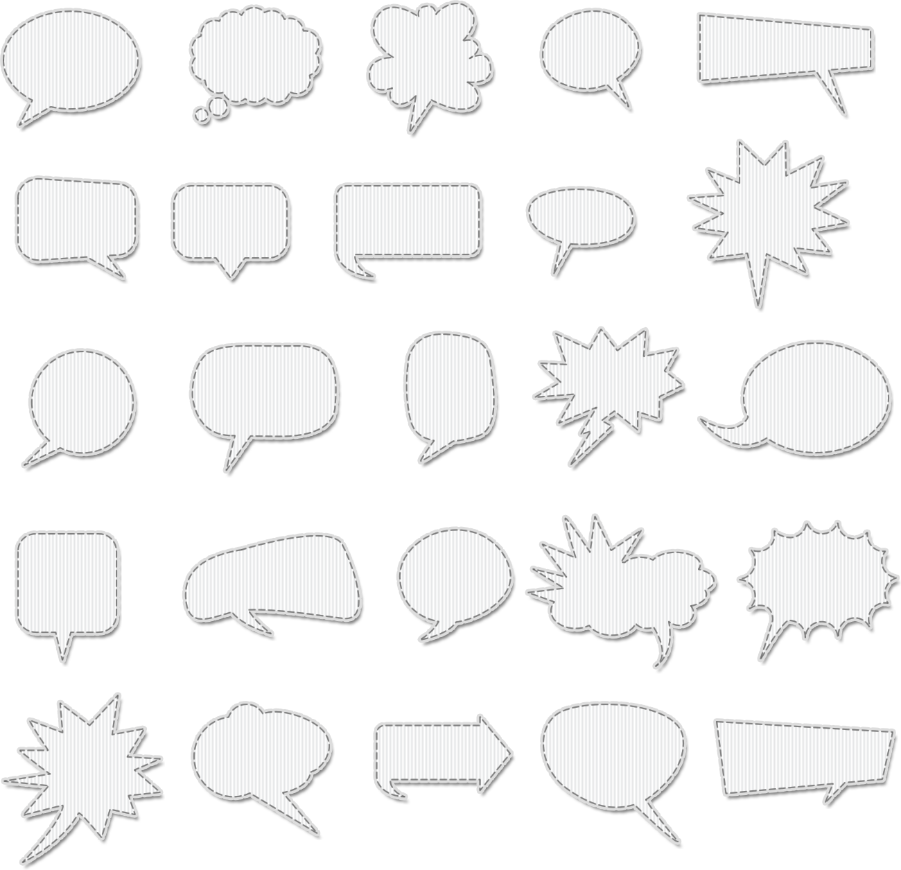 Download Svg Transparent Stitched Vector Speech Bubbles - Dialog Box ...