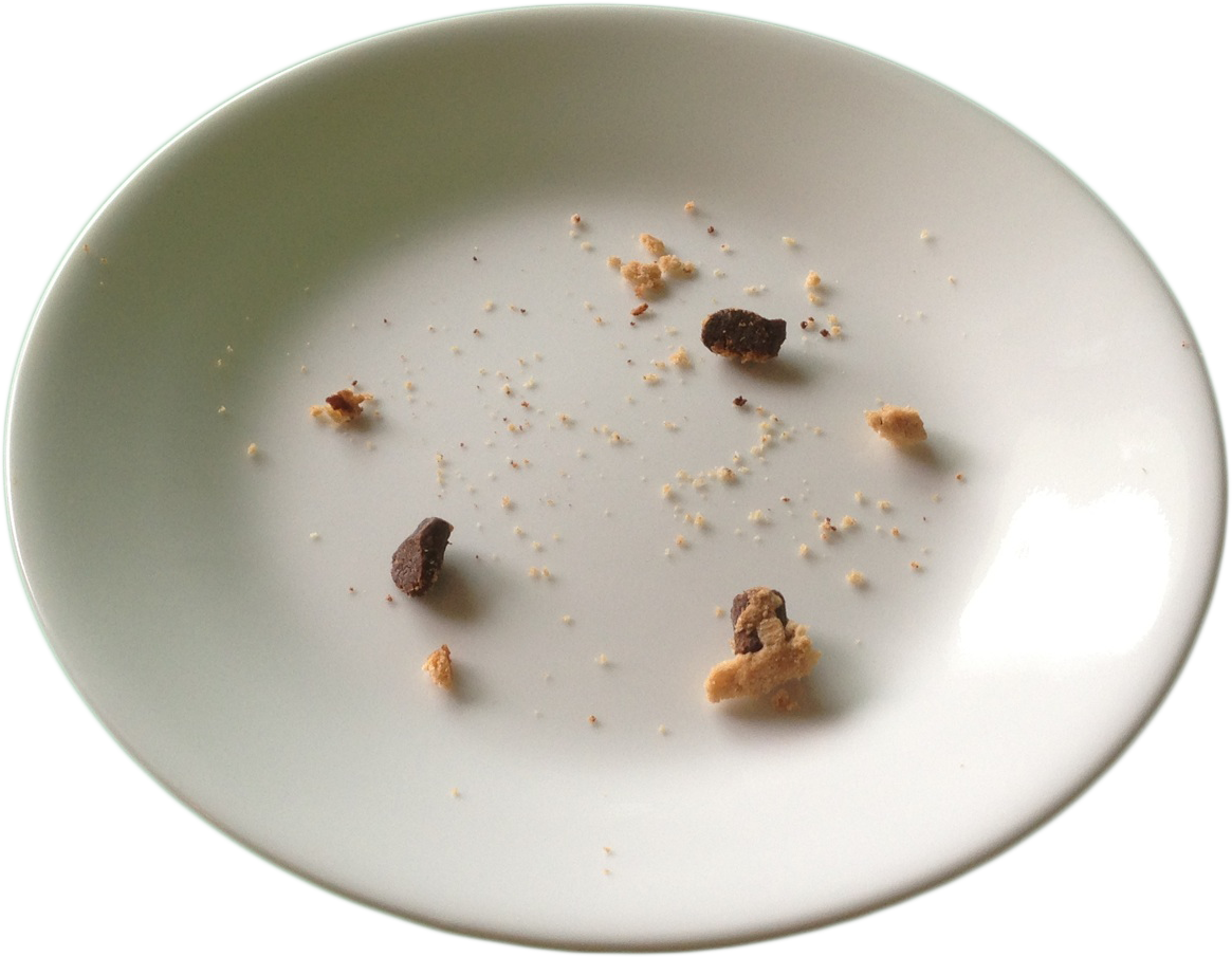 Download Chocolate Chip Cookie Crumbs On Plate - Cake Crumbs On Plate ...
