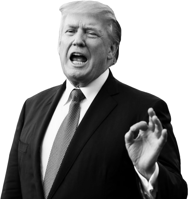 Download Transparent Trump - Monochrome - PNGkit