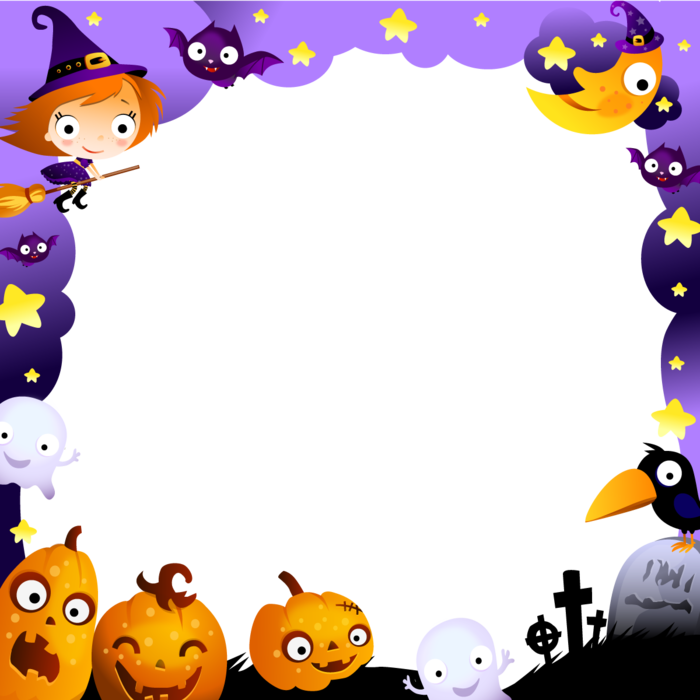 Download Transparent Cute Halloween Frames Borders - PNGkit