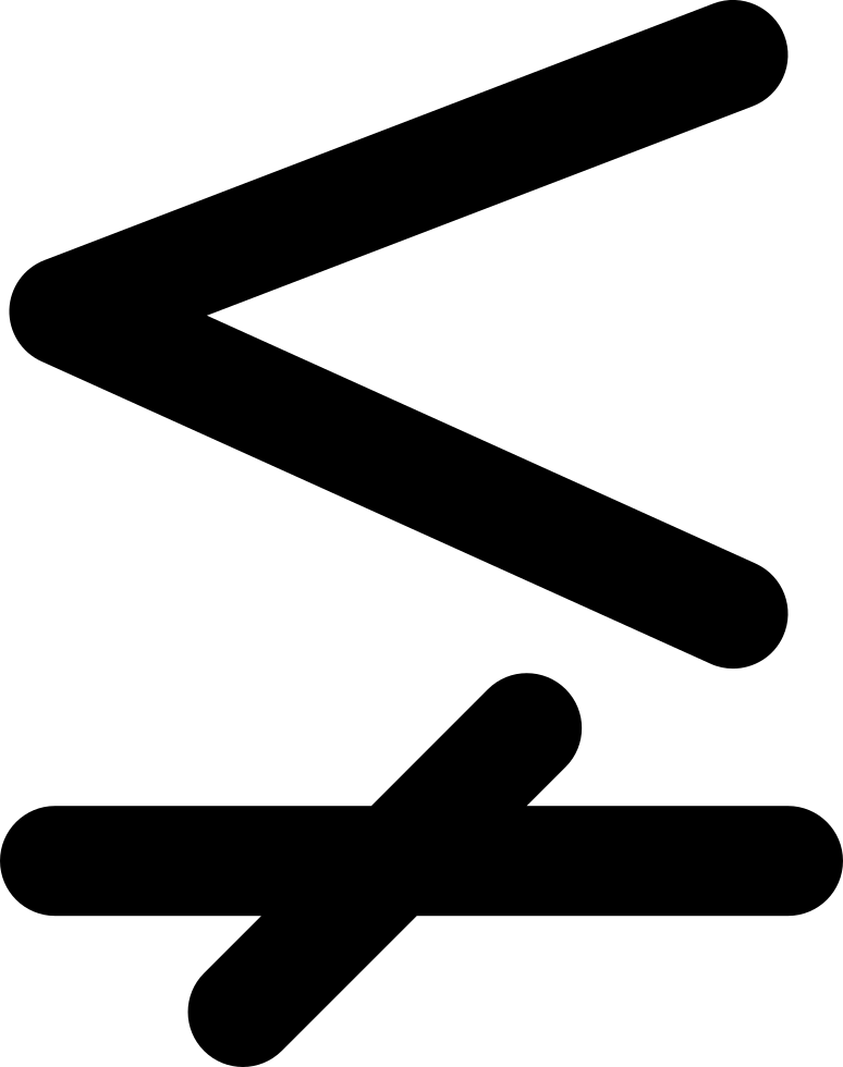 Download Less Than And Single Line Not Equal To Mathematical - Maths ...