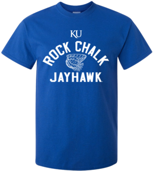Download Ku Rock Chalk Jayhawk Basketball Swish Gildan Tee Shirt ...