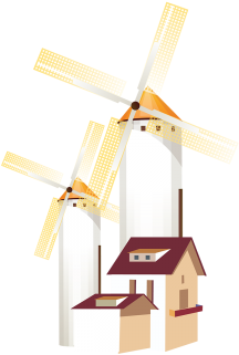 Download Windmill With House Vector, Windmill With House Vector ...