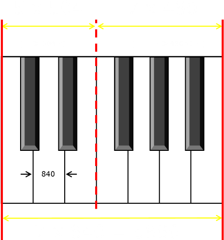 Download It Has The Front Spacing Of The White Keys Consistent - Piano ...
