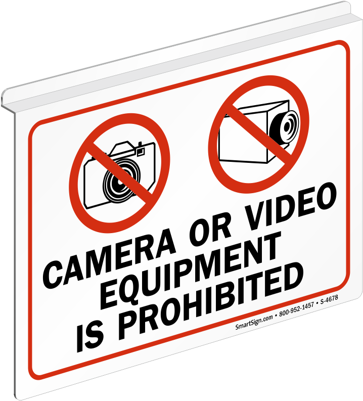 Download 2 Sided Prohibition Z Sign For Ceiling - Rule Signs No Camera ...