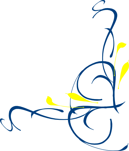 Download Floral Swirl Blue And Yellow Clip Art - Swirl Png - Full Size ...