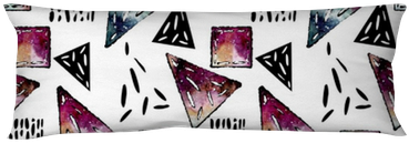 Download Seamless Pattern Of Watercolor Galaxy, Triangles And ...