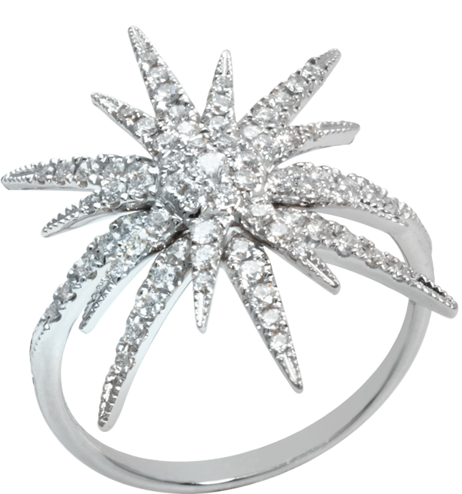Download 18kt Diamond Starburst Ring - Neatie Custom Rings Starburst ...