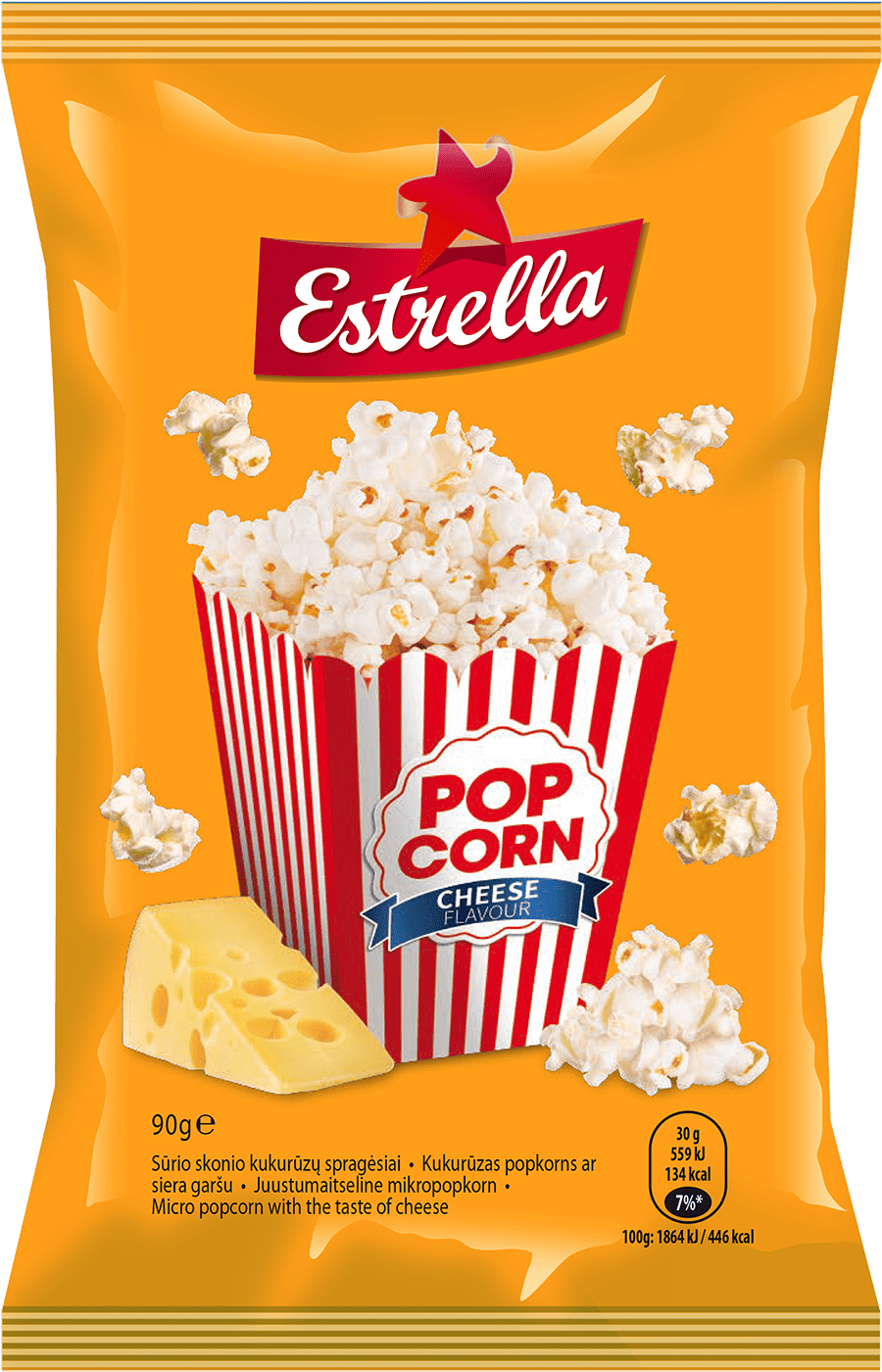 Download Estrella Cheese Popcorn - Estrella Chips - Full Size PNG Image ...