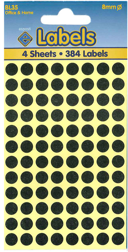 Download Bl35 Black Dots Image - Coloured Labels 12 X 18mm (144 Labels ...