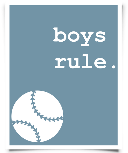 Download Free Printable "boys Rule" Baseball Nursery Art - Art - Full ...