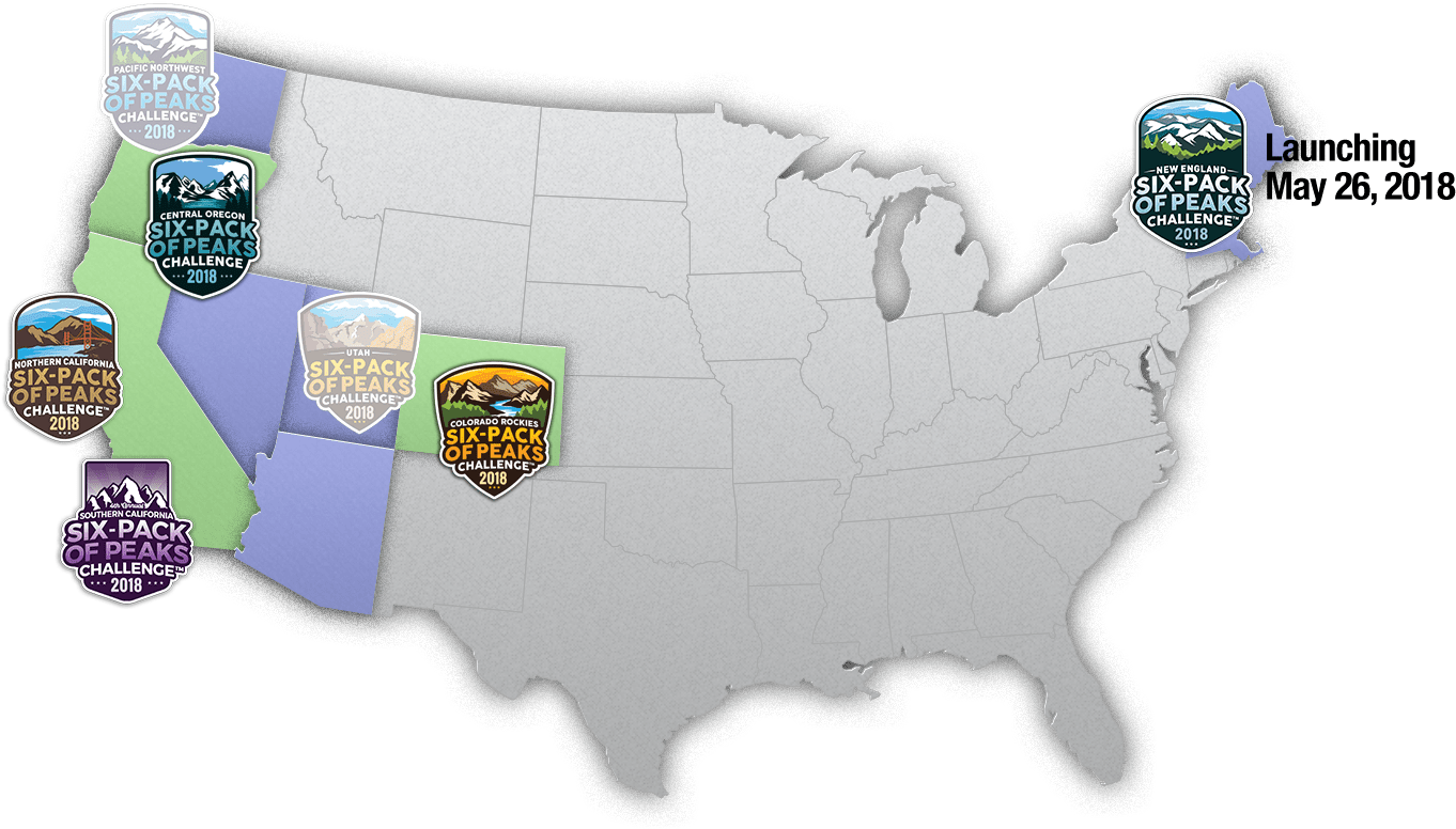 Download 6 Peak Challenge Map California - Full Size PNG Image - PNGkit