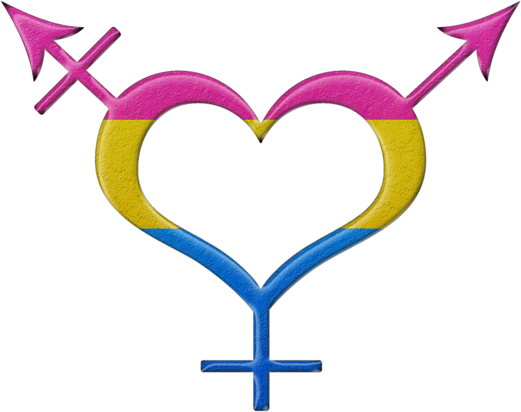 Download Pansexual Pride Heart Shaped Gender Neutral Symbol - Pan ...