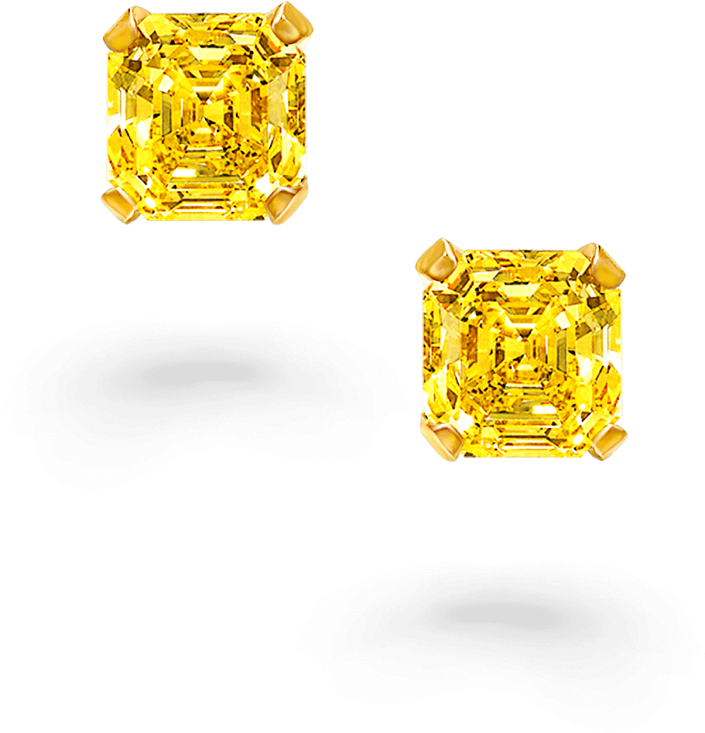 Download A Pair Of Classic Graff Square Emerald Cut Yellow Diamond ...