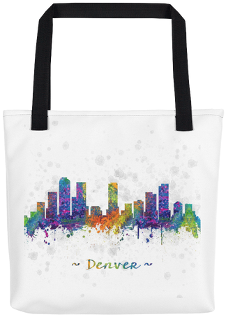 Download Denver Skyline Watercolor Drawing Tote Bag - Denver Skyline ...