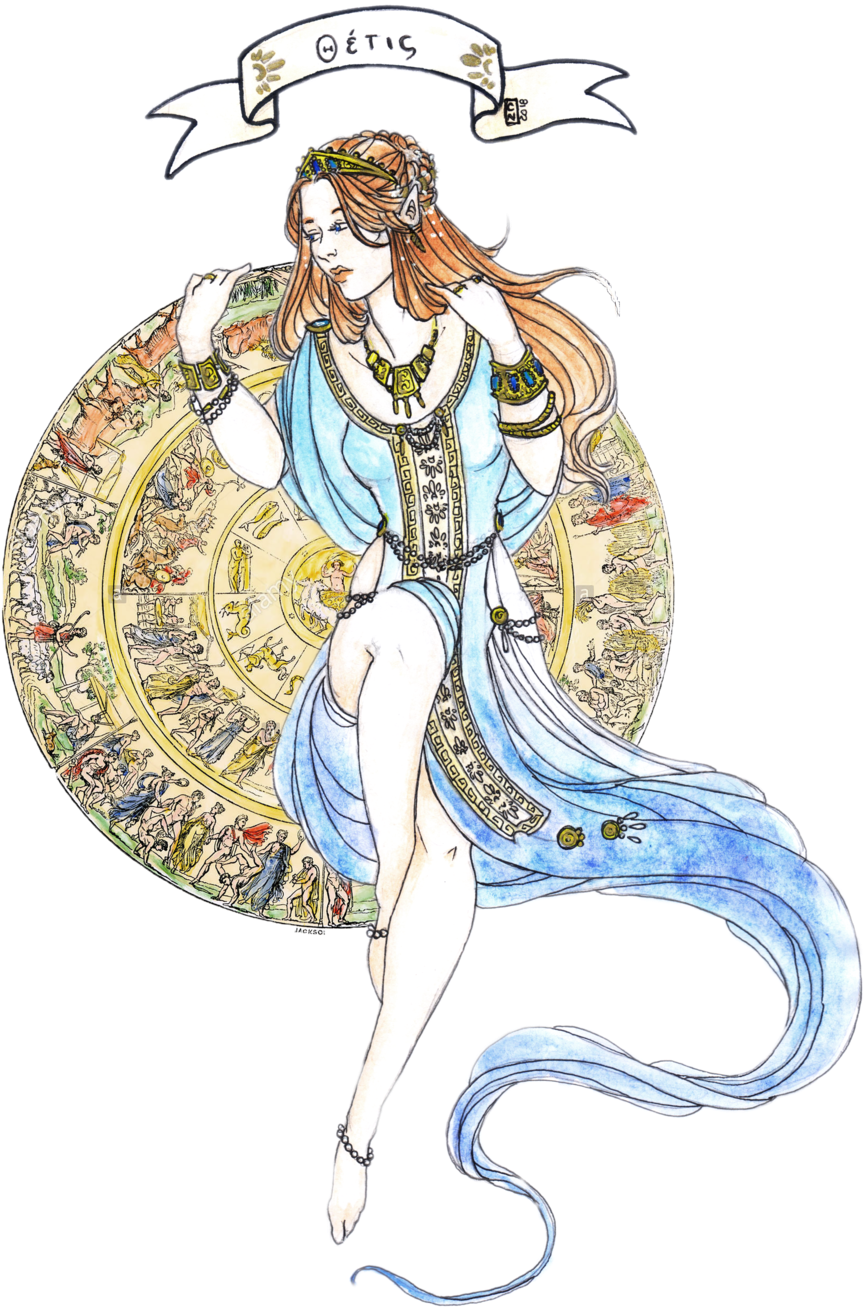 Download Thetis With Achilles' Shield, Watercolor By Nenril-tf ...