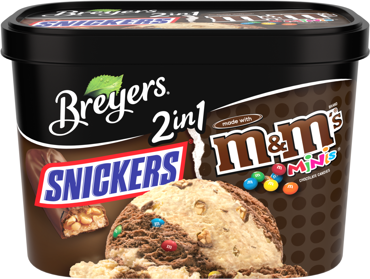 Download A 48 Ounce Tub Of Breyers Snickers® & M&m's® 2in1 Front ...