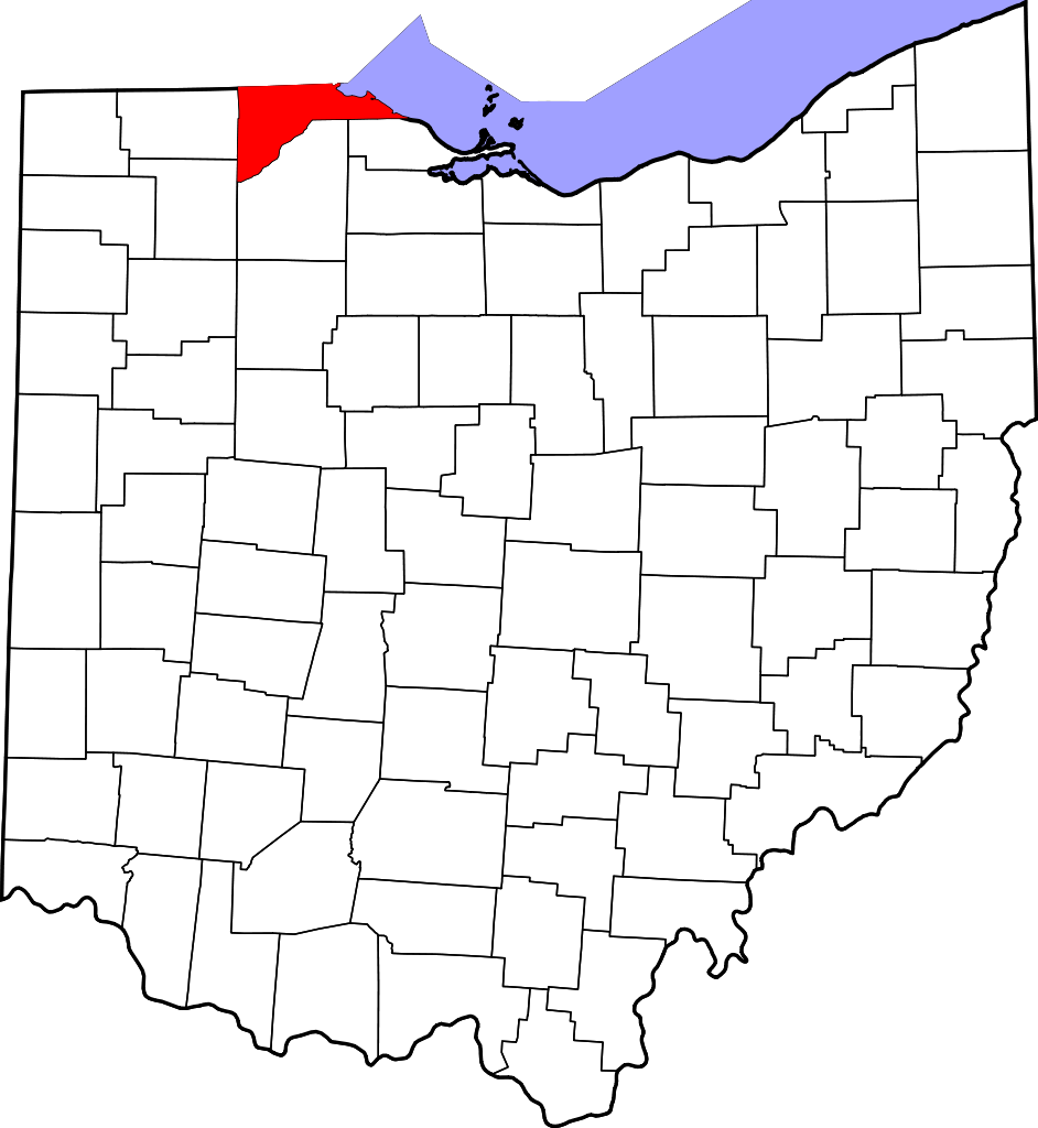 Download Map Of Ohio Highlighting Lucas County - Ottawa County Ohio ...