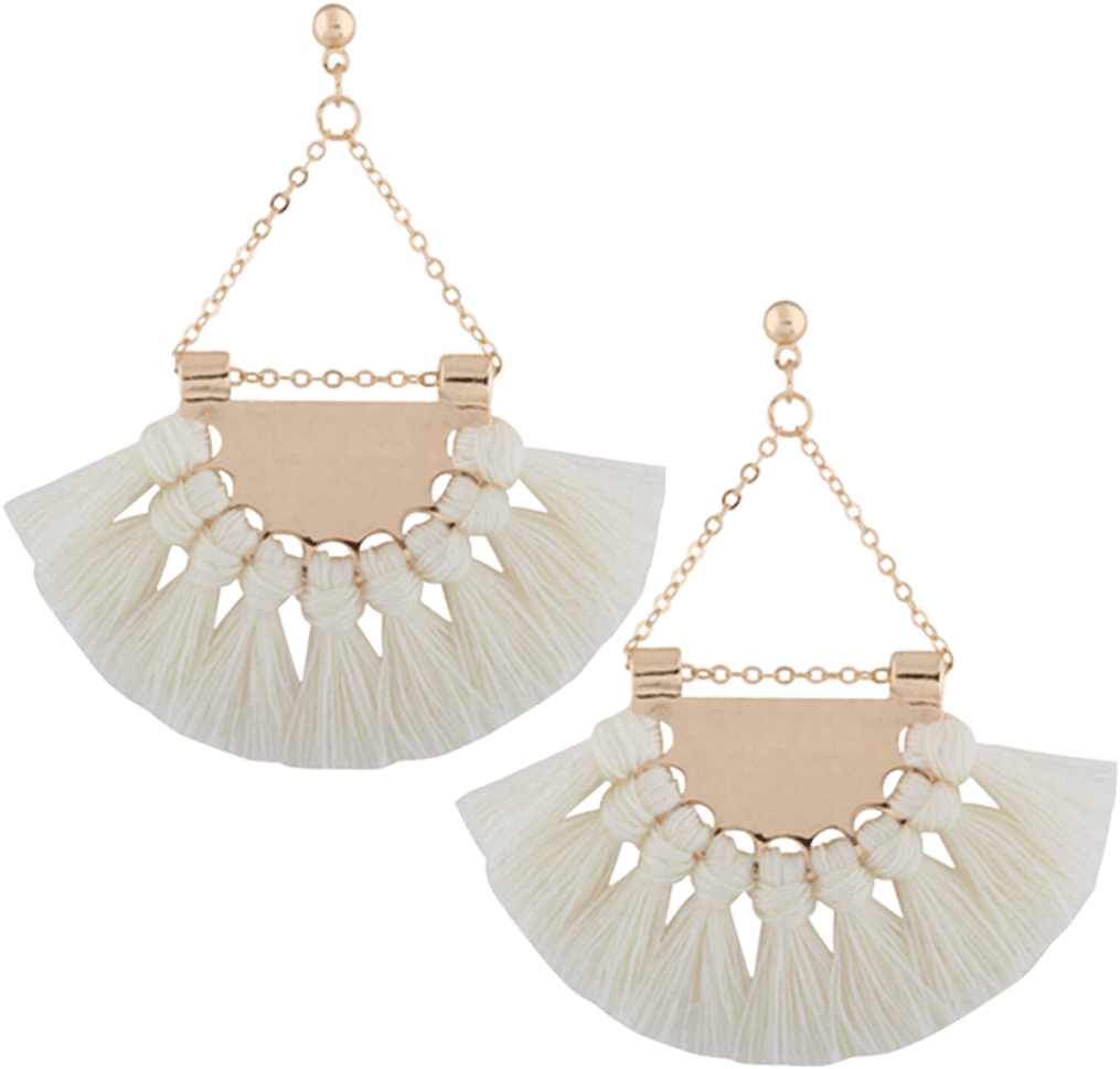 Download Women Tassels Crystal Hoop Dangle Long Tassel Drop - Full Size ...