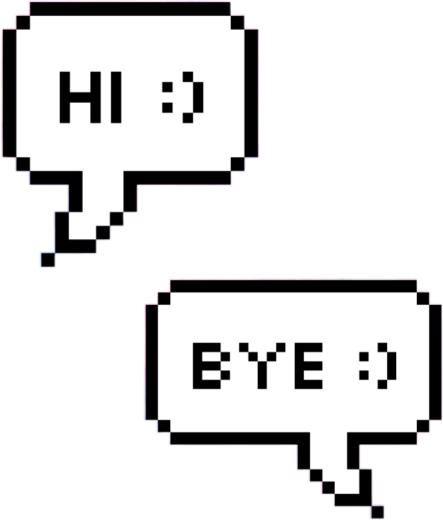Download Hi Bye Text Pixel Speech Messages - Pixel Speech Bubble Got7 ...