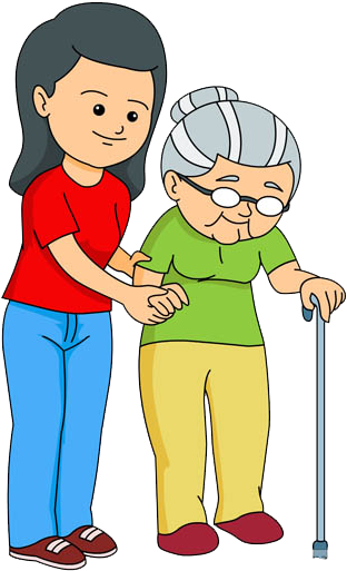 Download Girl Helping Old Lady - Help Clipart - Full Size PNG Image ...