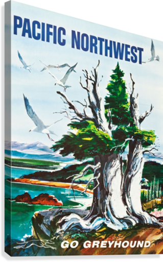 Download Greyhound Bus Travel Poster For Pacific Northwest Canvas ...