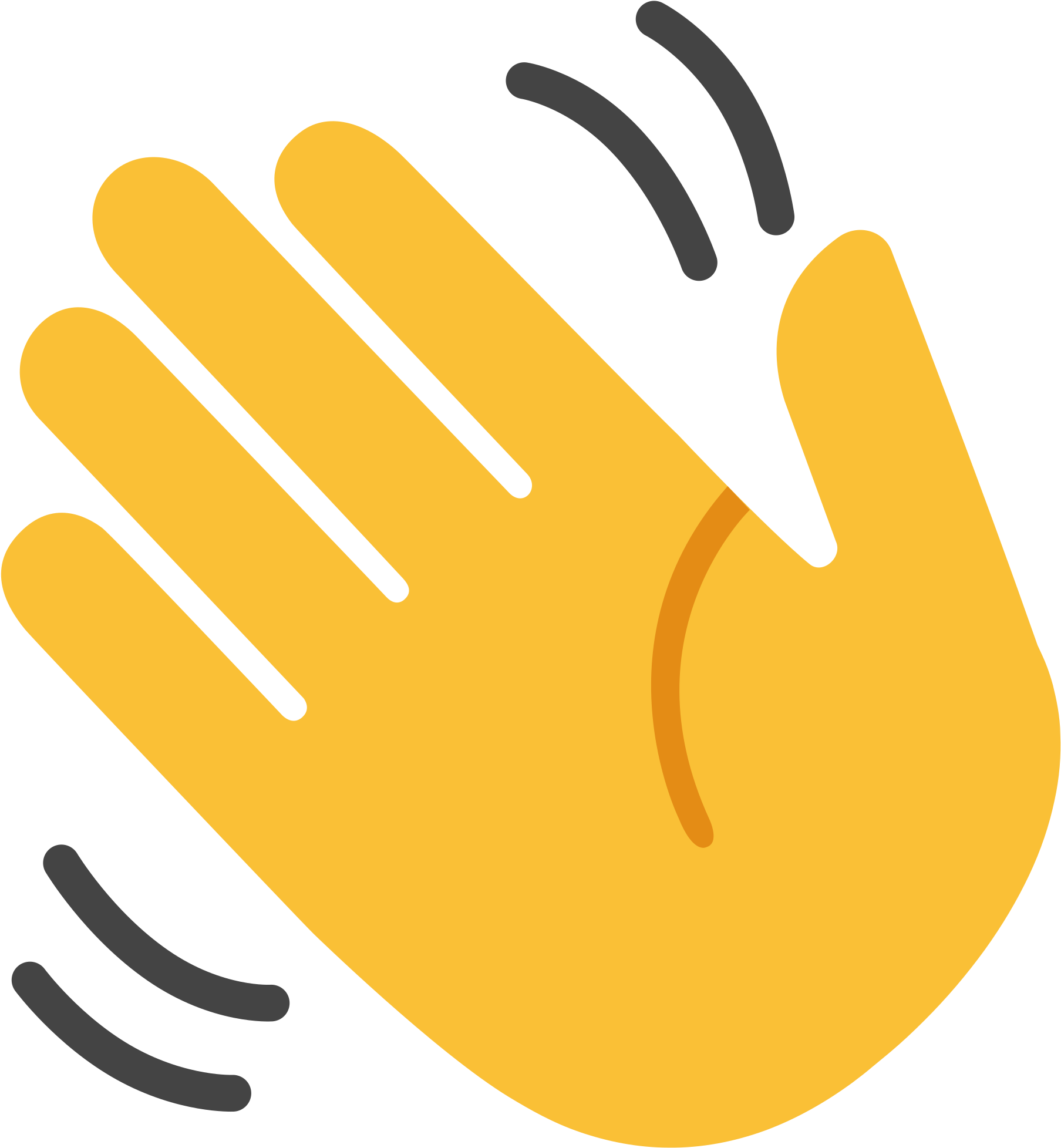 Download 4uept19 - Waving Hand Emoji Android - Full Size PNG Image - PNGkit