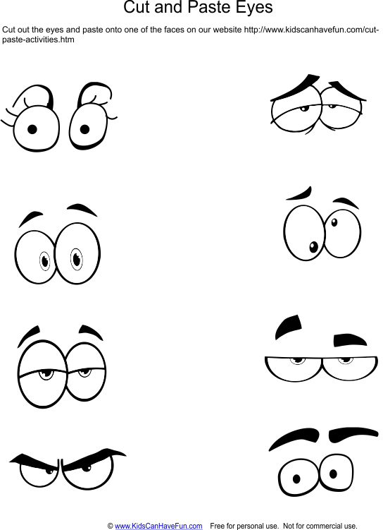 Download Cut And Paste Eyes To Paste Onto Boy Or Girl Face Activities ...