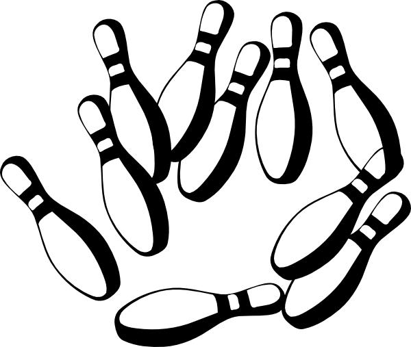 Bowling Pins Clipart Black And White