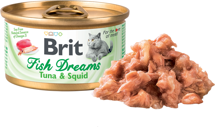 Download Brit Fish Dreams Tuna & Squid - Brit Care - Full Size PNG ...