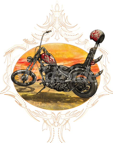 Download Transparent Chopper With Red Flames - Illustration - PNGkit