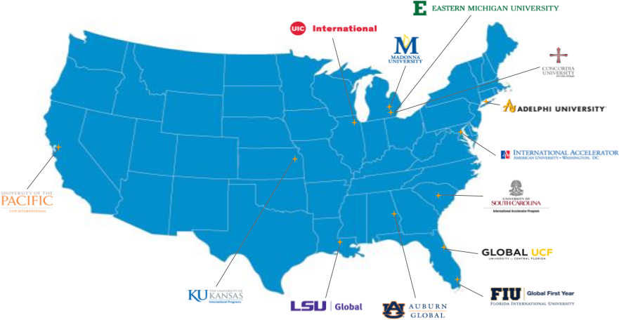 Download University Partners Map Png - United States Of America - Full ...