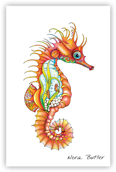 Download Nora Butler Designs Seahorse Drawing Work Of Art - Nora Butler ...